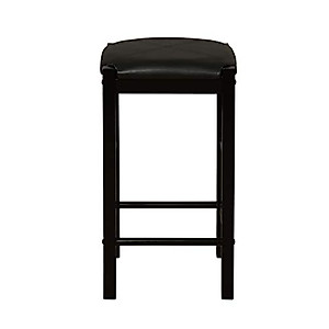 Space Saving Design, Black Finish, Faux Leather Seats, 36 Inch Counter Height Table