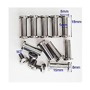 AOHOCA Pocket Knife Pivot Pin,Folding Knives Screw and Bolts,EDC Knifemakers Corby Fasteners Rivets,DIY Knife Handle Studs,Pack of 10 (0.196")