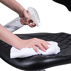 Aaron's Deluxe Polyurethane Drafting Lab Stool Chair, 18'' Adjustable Footring, 10'' Adjustable Height, 450 lb seat Capacity, Heavy Duty, Made and Built to Order here in The United States, Black