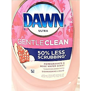 Dawn Gentle Clean Dishwashing Liquid 16.2 oz, Pomegranate & Rose Water Scent (Pack of 3)