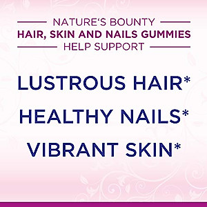 Nature's Bounty Optimal Solutions Hair, Skin and Nails Gummies, Strawberry, 80 Count