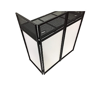 DJ Event Facade White/Black Scrim Metal Frame Booth + 20" x 40" Flat Table Top Includes Both White and Black Panels + Carrying Cases!