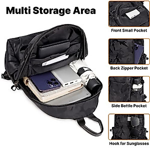 CANTLOR Men Small Sling Bag Crossbody Backpack Travel Daypacks Chest Pack Lightweight Outdoor Shoulder Bag One Strap (991801-Black camouflage)