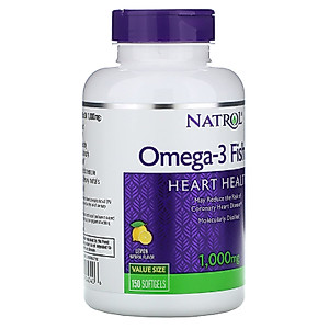 Natrol Omega-3 Fish Oil 1000mg, 150 Softgels (Pack of 2)2