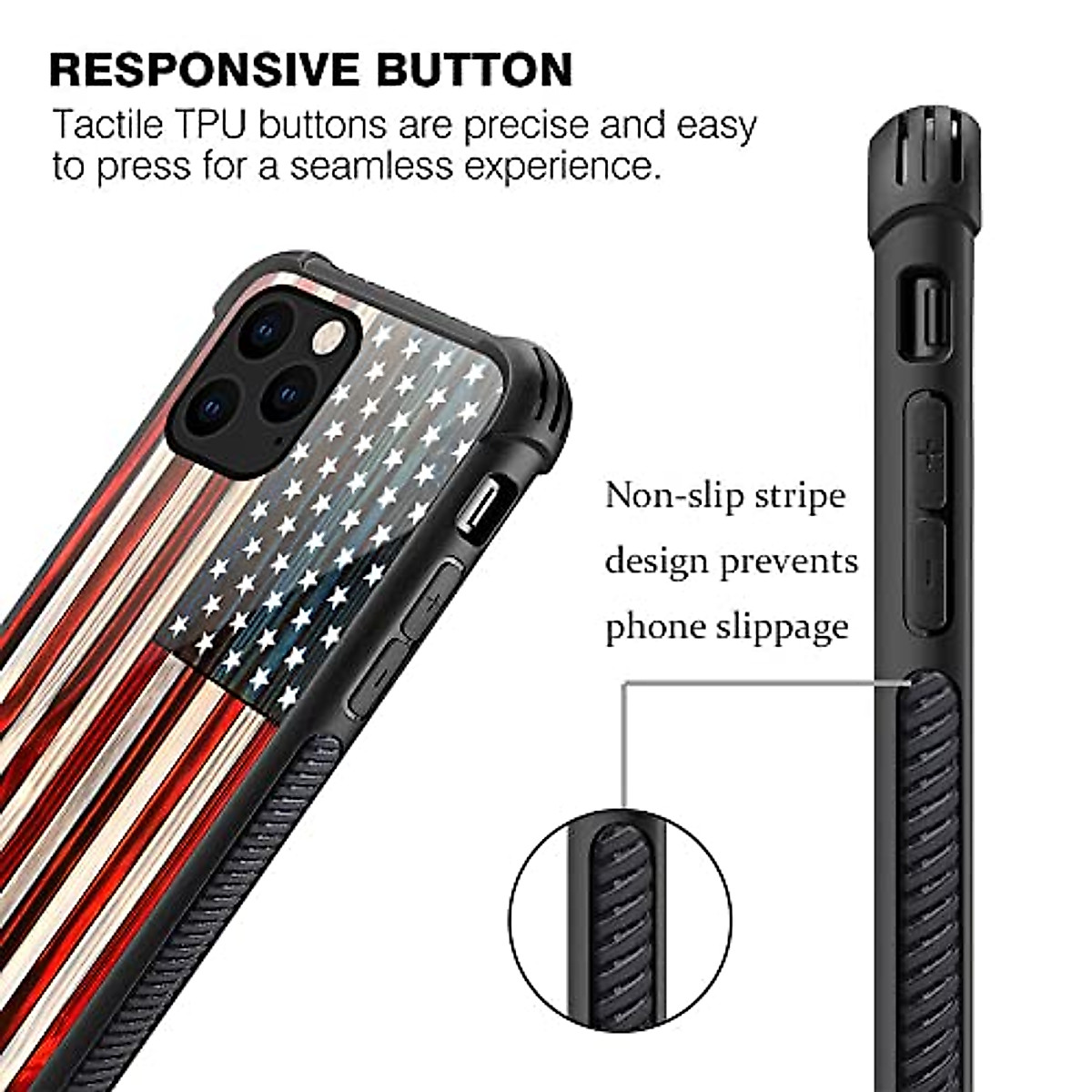TnXee Case Compatible with iPhone 13 Mini Case, Old Glory Traditional American Flag Pattern Design Case for iPhone 13 Mini Cases for Men Women Case
