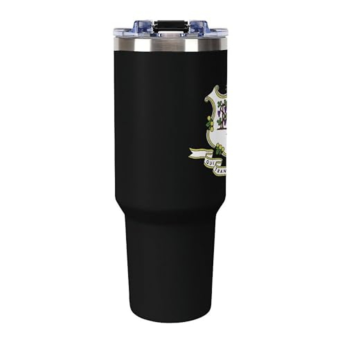 Connecticut Flag Insulated Tumblers with Handle Stainless Steel Coffee Mug Funny Travel Cup with Lid Straw 40oz