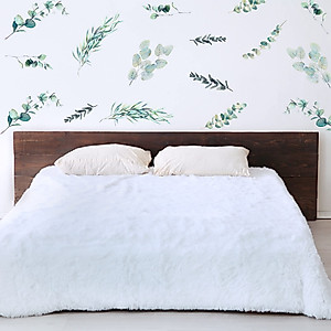 Zonon 32 Pcs Green Leaves Wall Stickers Boho Eucalyptus Leaf Wall Decals Modern Leaves Wall Decals Sage Green Wallpaper Botanical Plant Leaf Wall Decoration for Nursery Bedroom Living Room Decor