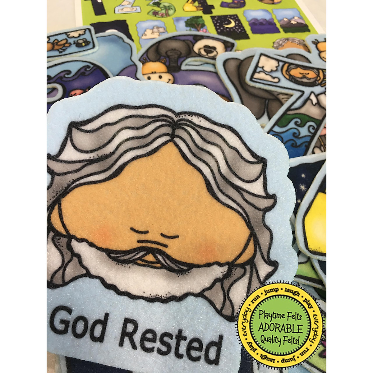 Days of Creation Bible Felt Set | 16 PRECUT & Ready to Play Colorful & Durable Bible Felt Figures for Toddlers, Preschool & Kindergarten | Reusable Bible Felt Board Stories