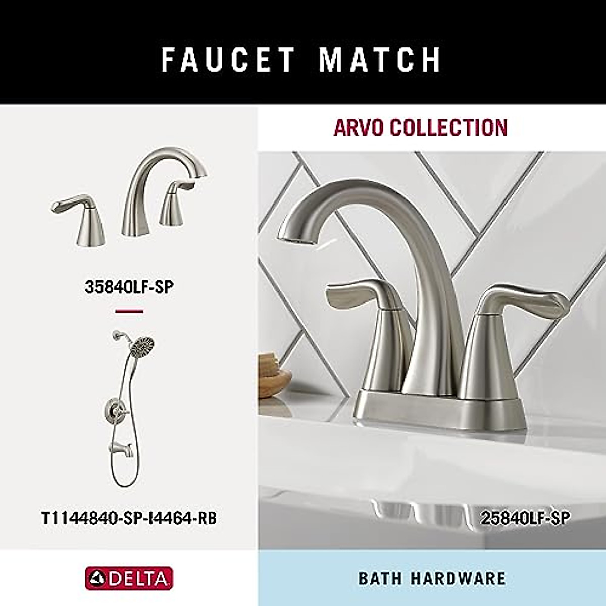 Delta ARV35-DN Arvo Double Towel Hook Bath Hardware Accessory in Brushed Nickel