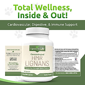 Lignans For Life HMR LIGNANS 10mg Capsules - Perfect for Small Dog Breeds - Dog Vitamin for Healthy Pet | Natural Dog Multivitamin | Dog Wellness Supplement | Pet Vitamin | Dog Nutritional Supplement