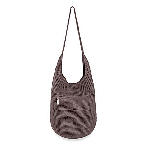 The Sak 120 Hobo Bag in Crochet, Large Purse with Single Shoulder Strap, Mushroom