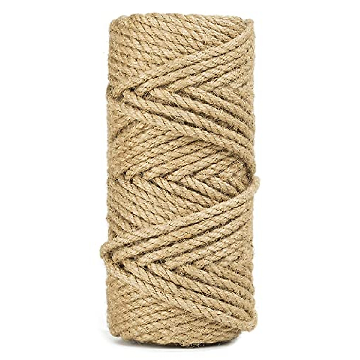 100 Feet 5mm Jute Twine, Heavy Duty Jute Rope, Natural Hemp Rope for DIY Arts Crafts, Gardening, Bundling，Home Decorating, Cat Scratching Post