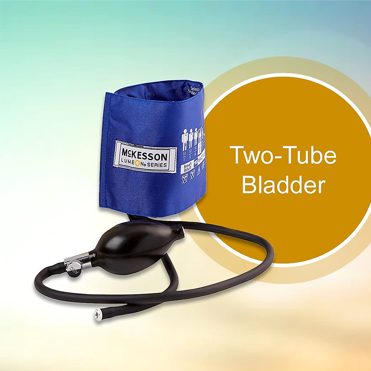 McKesson LUMEON Blood Pressure Cuff and Bulb, Royal Blue, Adult Small, 19 cm to 27 cm, 1 Count