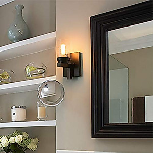 Voguad Seeded Glass Lamp Shade 3 Pack, Clear Cylinder Glass Shade for Light Fixture Replacement Globe for Pendant Light Wall Sconce Chandelier, 1 5/8 inch Fitter