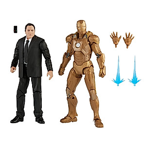 Hasbro Marvel Legends Series , Action Toy 2-Pack Happy Hogan and Iron Man Mark 21, Infinity Saga Characters, Premium Design, 2 Figures and 5 Accessories, Multicoloured (F0191)