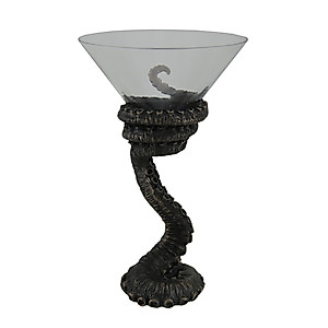 Zeckos Bronze Finish Octopus Tentacle Martini Glass
