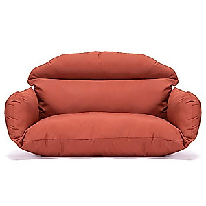 LeisureMod Hanging 2 Person Double Egg Swing Chair Cushion (Dark Orange)