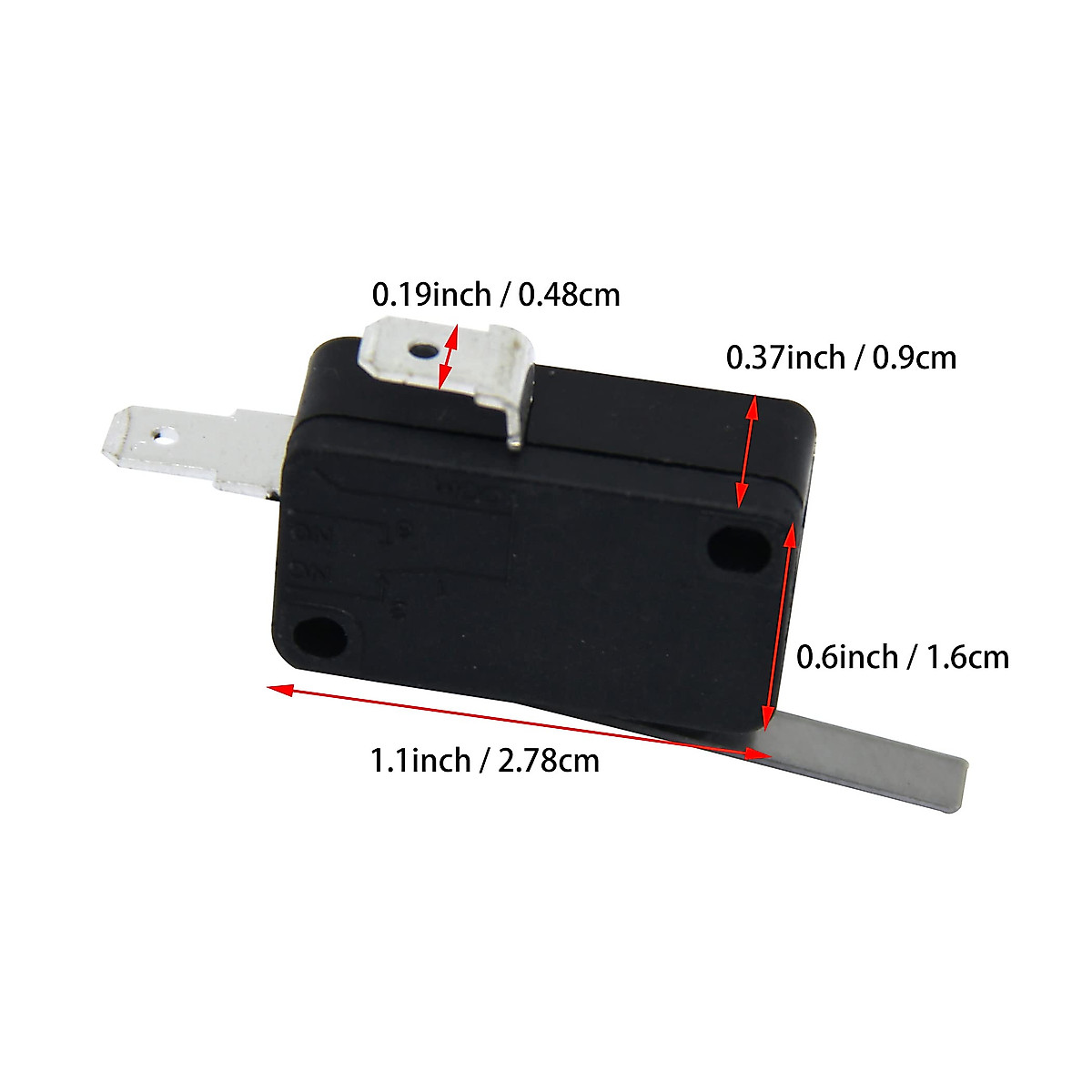 2 Packs SZM-V01-2FA-33 Refrigerator Dispenser Switch Compatible with LG Refrigerator 6600JB3001C 6600JB3001E PS3529276 PS8259956 WR23X10171 WR23X10224,Terminal Width 3/16'' (Normally Open) -Black