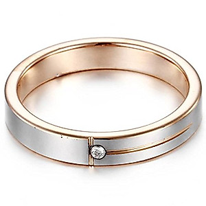 Womens 4mm Tungsten Carbide Ring Rose Gold Silver Fashion Wedding Engagement Promise Band Zircon CZ Inlay Size 8