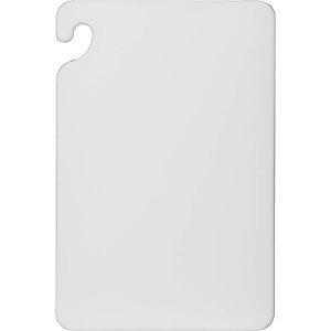 San Jamar CB121812WH Cut-N-Carry Co-Polymer Cutting Board, 18" Length x 12" Width x 1/2" Thick, White