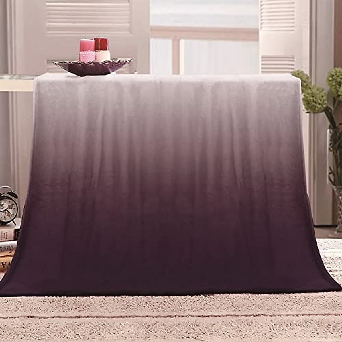 Musihy Ultra Soft Blankets, Throw Blankets for Adults Gradient Purple Soft Blanket Throw Gradient Purple Throw Blanket Full 51"x59"