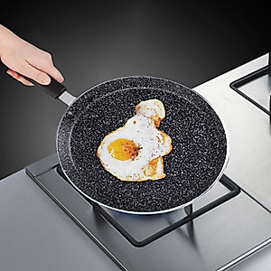 QANYEGN 6 Inch Flat Skillet, Induction Non Stick, Omelee Pan for Camping Indoor and Outdoor Cooking (Black)