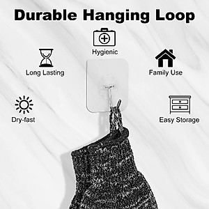 Exfoliating Bath Gloves for Shower - Bamboo Charcoal Bath Gloves for Shower, Spa, Massage, Body Scrubs, Remove Dead Skin, Deep Cleaning