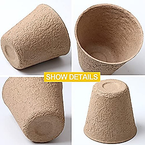 EHWINE Peat Pots, 100 Pack 3.15 Inch Seed Starter Pots Round Biodegrade Plant Nursery Pots, Garden Organic Peat Pots Kits for Seedling, Bonus 100 Pcs Plant Labels