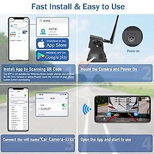 Magnetic Wireless Backup Camera, NILOGHAP Rechargeable Easy Hitching of Truck Trailer Hitch Fifth Wheels RV Camper Rear View Reverse Camera Super Night Vision HD 1080P for iPhone iPad Android