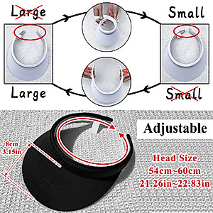 3 Pack Sun Visor Hats Womens Men Adjustable Clip On Visors Summer Wide Brim Outdoor Hat Golf Tennis Hiking Cap Headwear (Black, Navy, Khaki)