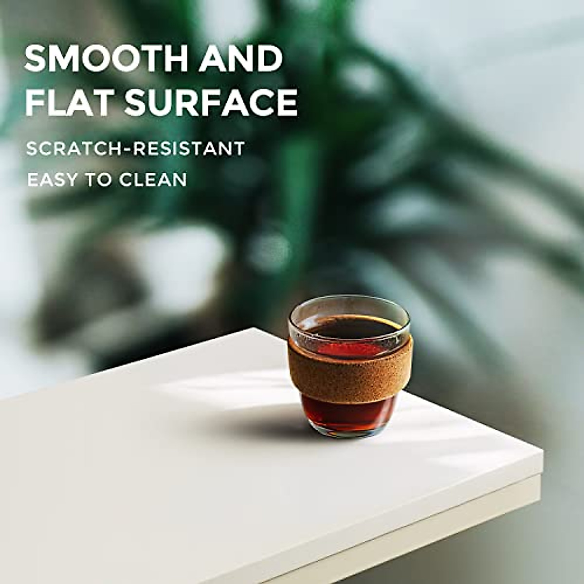 WLIVE Side Table, C Shaped End Table for Couch, Sofa and Bed, Large Desktop C Table for Living Room, Bedroom, Creamy White and Black