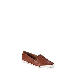 Frye Melanie Slip On Shoes for Women Crafted from Premium Leather with White Rubber Toe Bumpers and Soles, Leather Lining, and Removable Footbeds – 1 ¼” Outsole, Cognac - 7 M