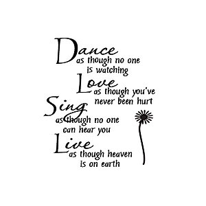 Dance Love Sing Live Wall Decal Removable Wall Sticker Home Decor Quote