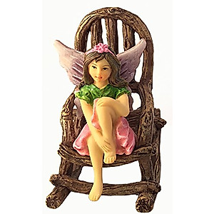 GlitZGlam Emma The Sitting Garden Fairy – a Miniature Fairy Statue for Your Fairy Garden