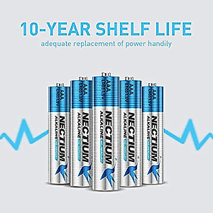 NECTIUM Superior Performance AAA Alkaline Pure-Gold-Bottom IoT Batteries (48 Count), Ultra Power, Long Lasting for IoT Devices and Smart Lock