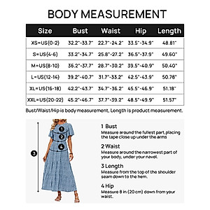 ZESICA Women's 2025 Summer Casual Floral Print Short Flutter Sleeve Crew Neck Smocked High Waist Flowy Maxi Dress,Blue,Large