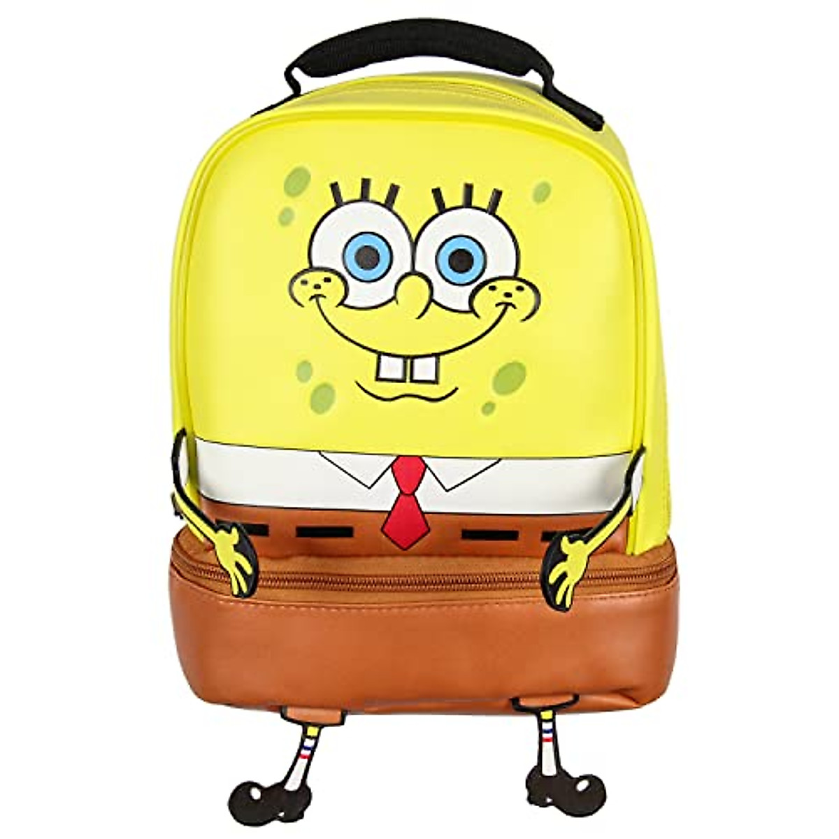 INTIMO Nickelodeon SpongeBob SquarePants Character Face Dual Compartment Lunch Box Bag