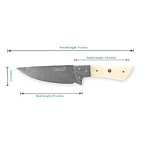 Perkin 3200 Handmade Damascus Steel Hunting Knife with Sheath