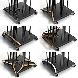 Hanger Organizer Stacker,4 in 1 Hanger Rack Stand with Swivel Caster Wheels for Laundry Room, Retail Store (Black, 1)