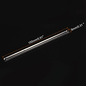 MECCANIXITY Borosilicate Glass Stick 5.91" Length 8mm Dia Stir Rod Mixing Tools with Both Ends Round for Lab Kitchen Science 3Pcs