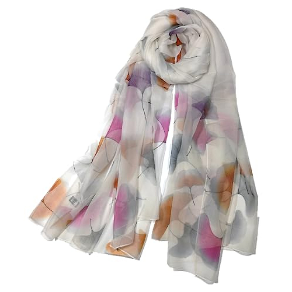 Shanlin Super Large Silk Feel Foliage Ginkgo Leaf Scarves for Women (GinkgoLeaves)