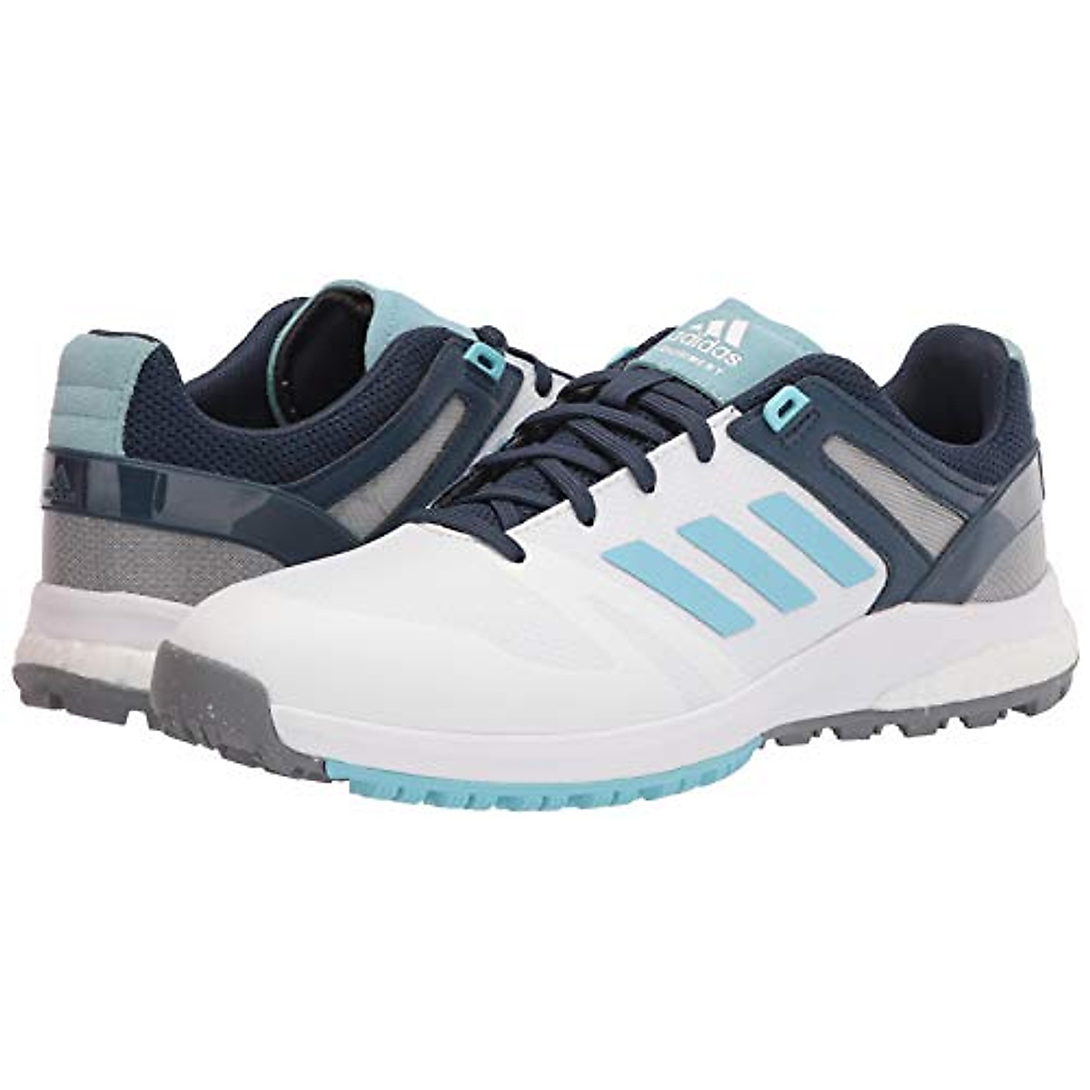 adidas Women's Golf Shoe, White/Hazy Sky/Crew Navy, 8.5