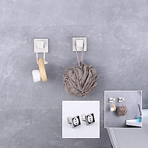 GERZWY Brushed Stainless Steel Towel Hook Robe Hook Coat Hook Heavy Duty Wall Mounted Luxury Hooks for Bathroom Hotel 2 Pack