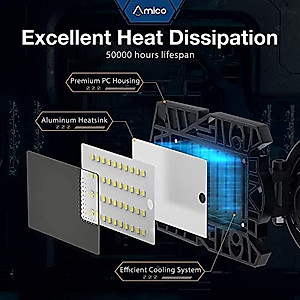 6-Pack LED Garage Lights, 50W LED Shop Light with 3 Ultra Bright Adjustable Panels, 5000LM 6500K Deformable Ceiling Lights for Garage, Attic, Basement, E26/E27 Base