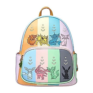 Loungefly Pokemon Eeveelutions Womens Double Strap Shoulder Bag Purse (Multi)