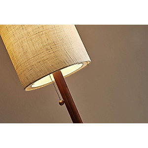 Adesso Home 3338-15 Transitional One Light Floor Lamp from Hamptons Collection in Bronze/Dark Finish, Brown and Beige