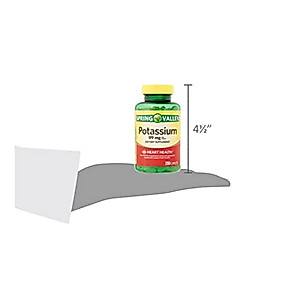 Spring - Valley Potassium Caplets 99 mg - 250 Pack of 2 for Caplets for Heart Nerve and Muscle Function