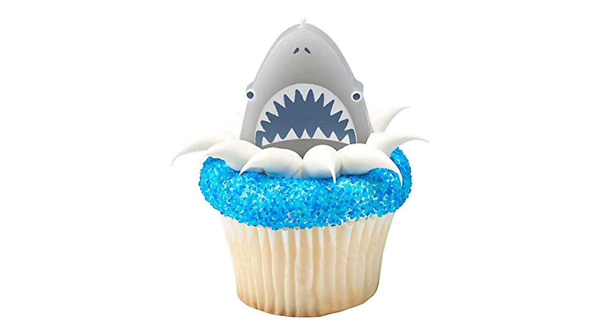 DecoPac Shark Birthday Cake Candle - Fun Party Decor