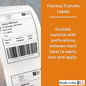 ATL Direct - Thermal Transfer Shipping Labels 4x6 1,000, 4x6 Thermal Labels, Thermal Printer Labels 4x6, Label Printer Paper, Shipping Label Paper, Rollo Labels, Thermal Labels 4x6 roll, zebra labels