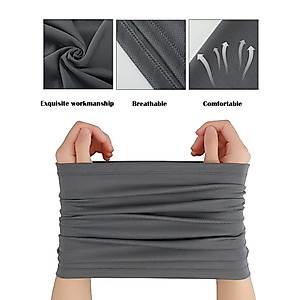 SATINIOR 8 Pieces Colorful Face Coverings Face Gaiters Neck Gaiter Headwear for Outdoor Cycling Fishing (Black, Grey, Blue, White, Khaki, Dark Grey, Navy Blue, Army Green)